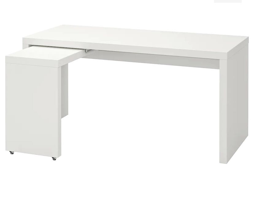 Malm pull out desk, Furniture & Home Living, Furniture, Tables & Sets ...