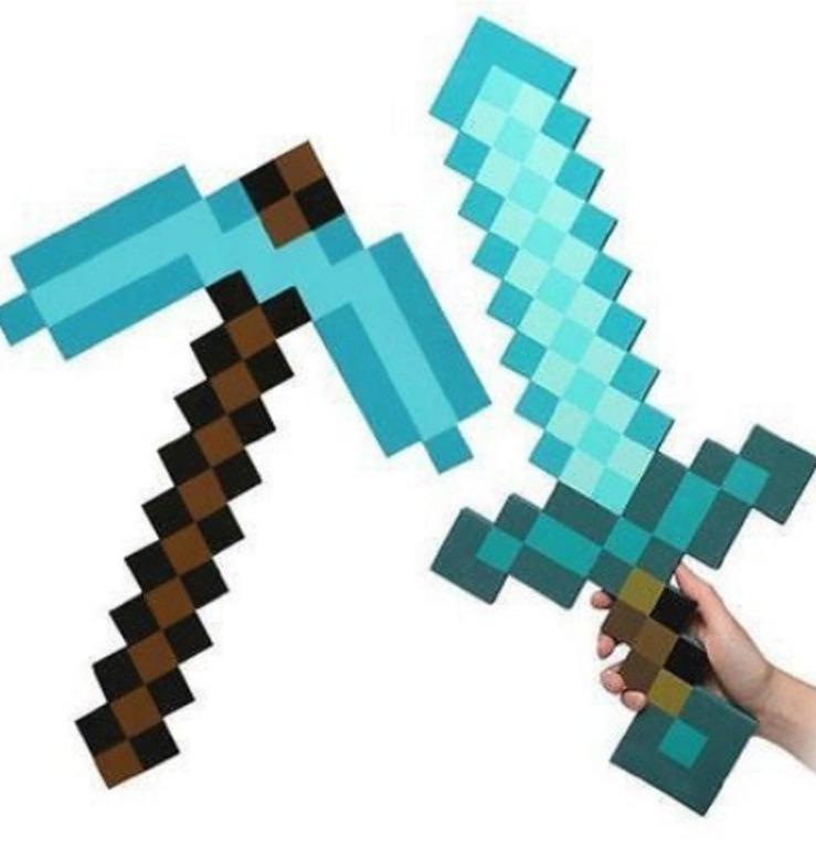 Minecraft Sword Pickaxe Pick Axe Weapon Cosplay PC Warcraft Microsoft ...
