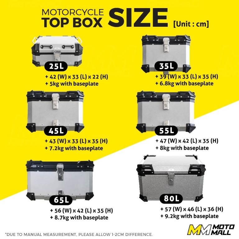 Motorcycle Aluminium Top Box - Silver Edition / Honda / Yamaha ...