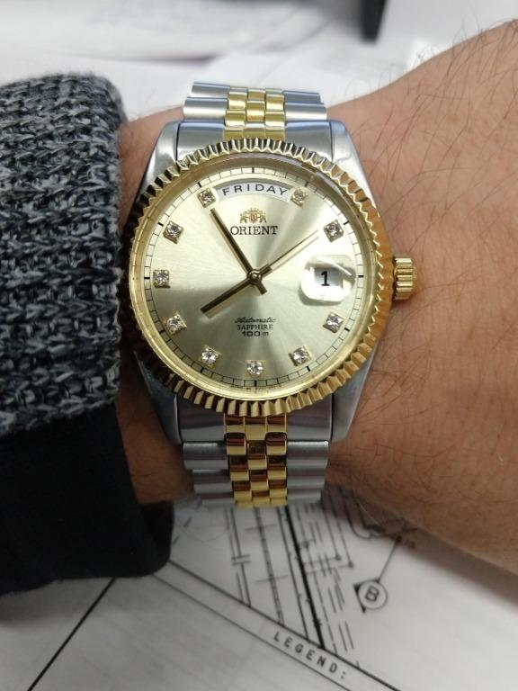 ORIENT "President" Classic automatic sapphire two tone gold watch ...