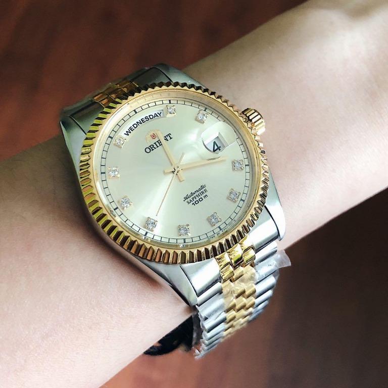 ORIENT "President" Classic automatic sapphire two tone gold watch ...