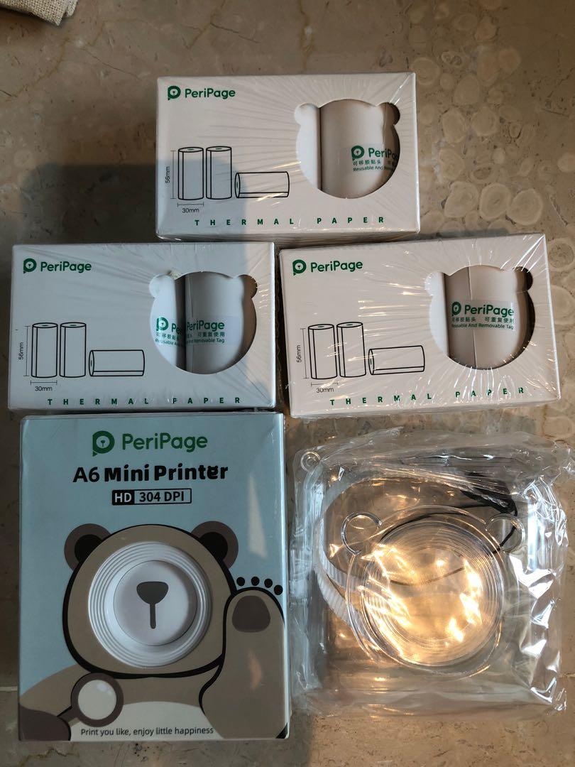 Peripage A6 (HD 304 DPI) Bluetooth Wireless Pocket Thermal Mini Printer ...