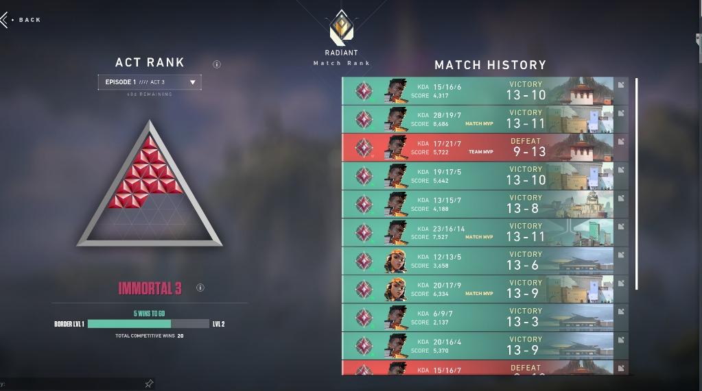 Selling Valorant RADIANT Account !!, Video Gaming, Gaming Accessories ...