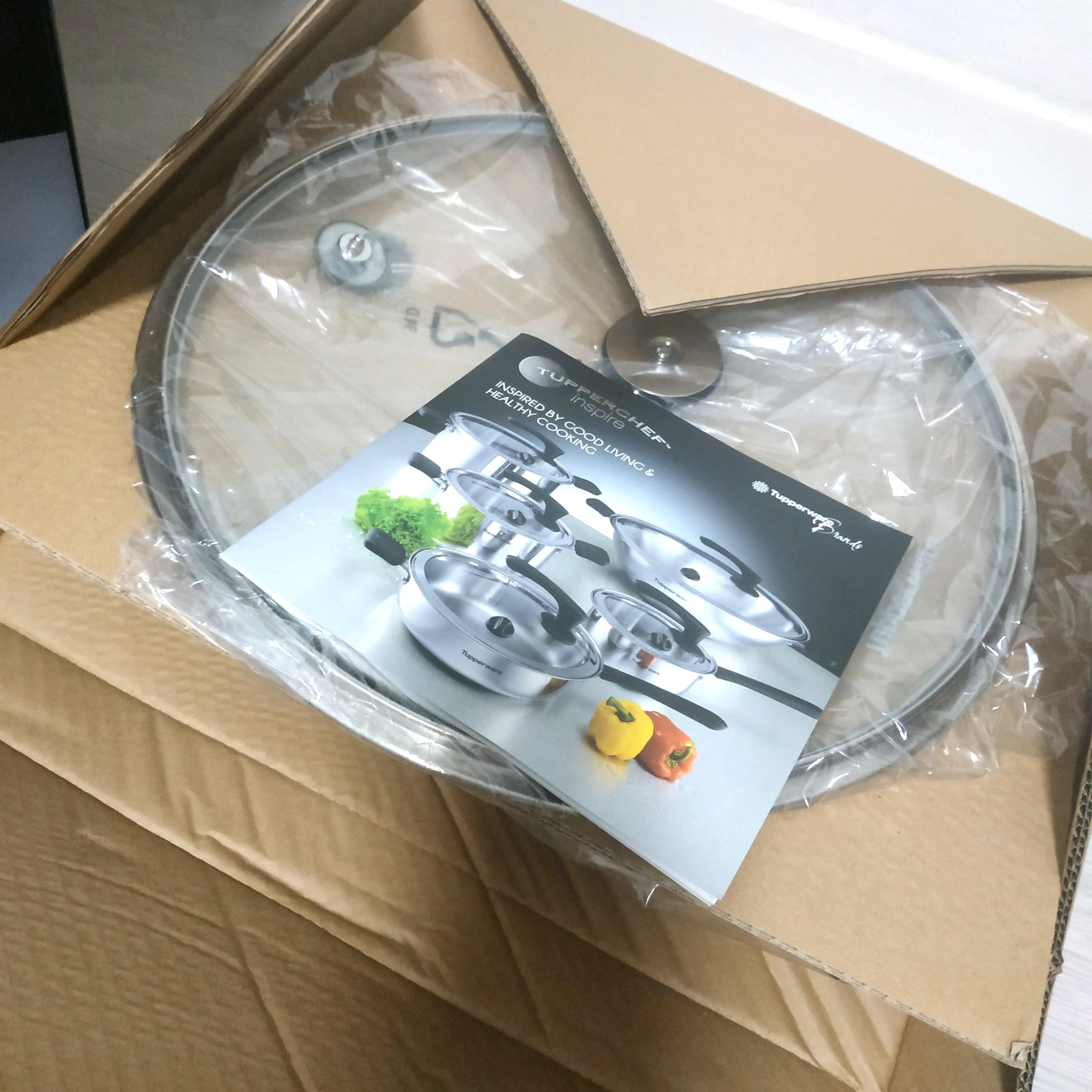 Tupperware TupperChef Inspire Stainless Steel Wok with Glass Cover Gift ...