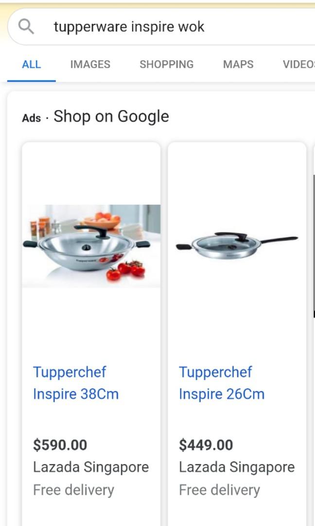 Tupperware TupperChef Inspire Stainless Steel Wok with Glass Cover Gift ...