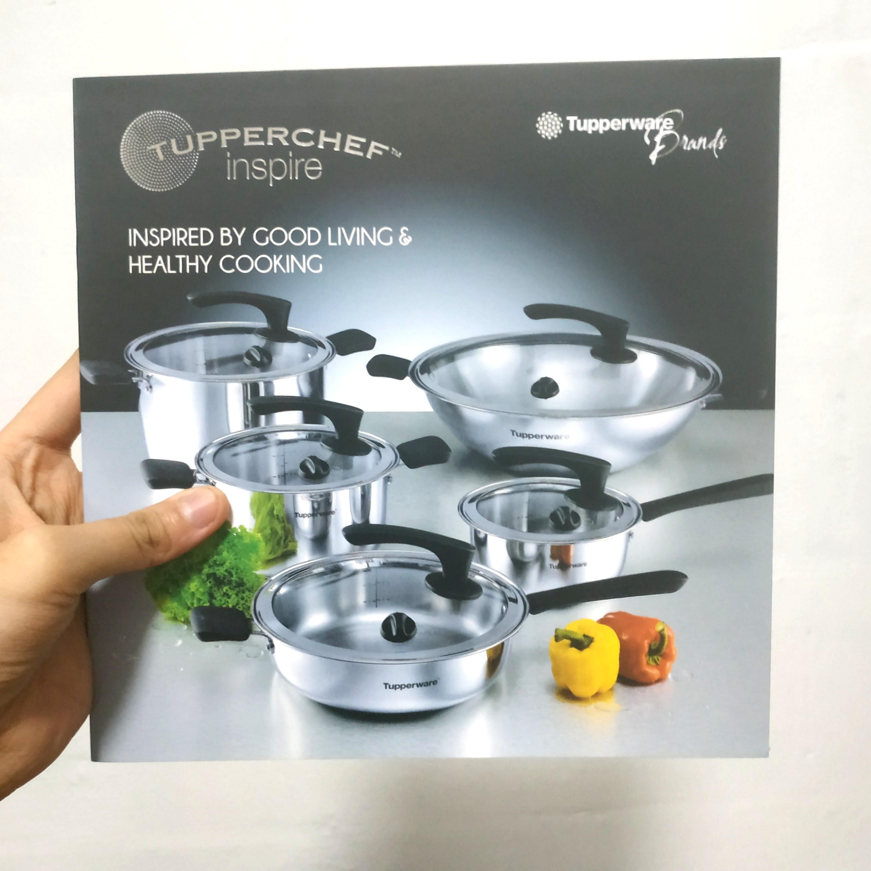Tupperware TupperChef Inspire Stainless Steel Wok with Glass Cover Gift ...