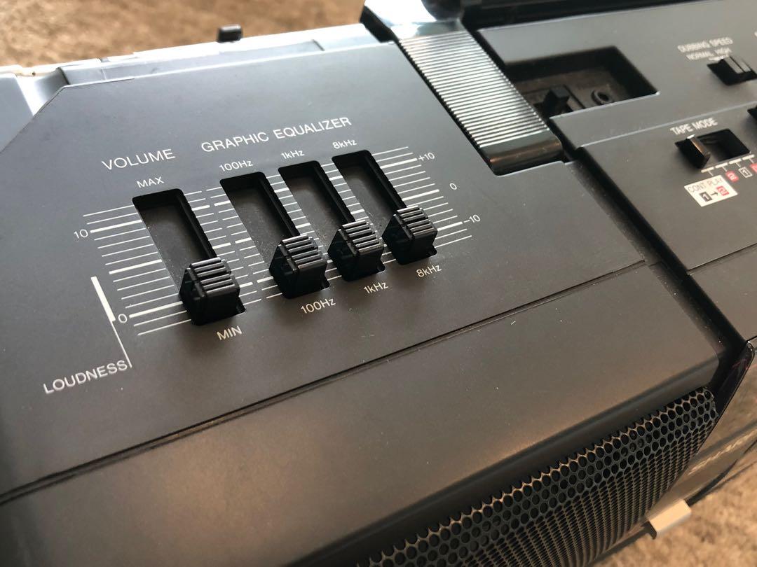 Vintage Sharp Twin Cam X-Bass Boombox WQ-T238 cassette tape player with ...