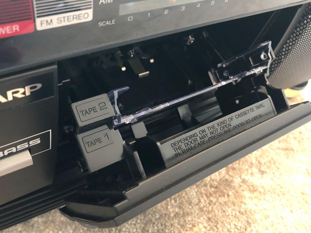 Vintage Sharp Twin Cam X-Bass Boombox WQ-T238 cassette tape player with ...