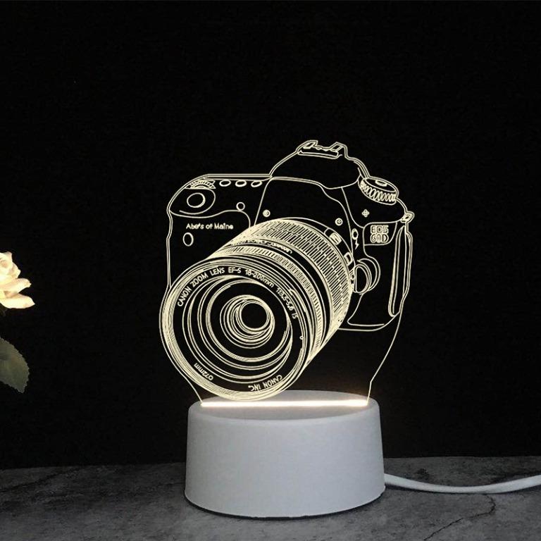 3D Acrylic Night Light, Optical Illusion Light Desk Lamp, Furniture ...
