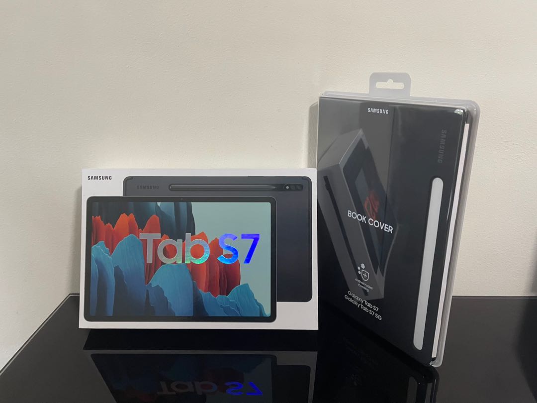 BN tab s7 Samsung galaxy 128gb wifi mystic black with Samsung book ...