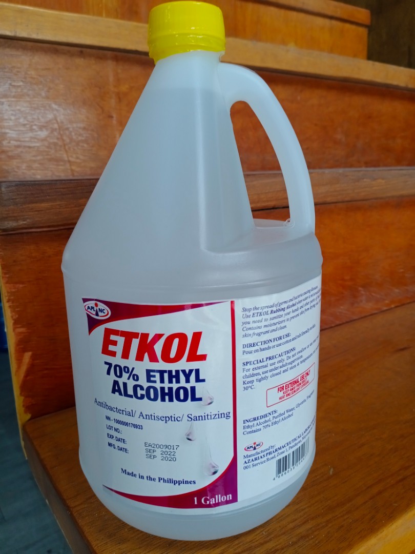 Etkol 70% Ethyl Alcohol 1 gallon, Beauty & Personal Care, Sanitizers ...