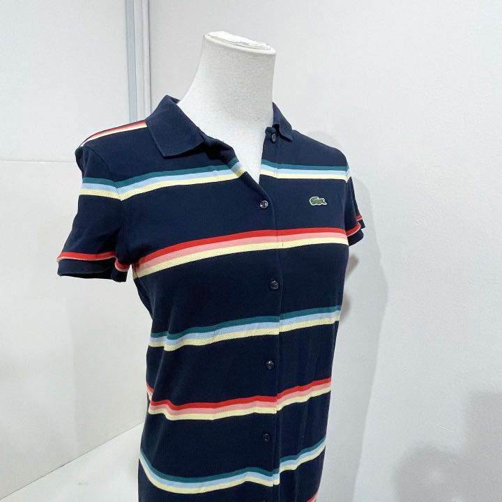 LACOSTE RAINBOW POLO DRESS, Women's Fashion, Tops, Sleeveless on Carousell
