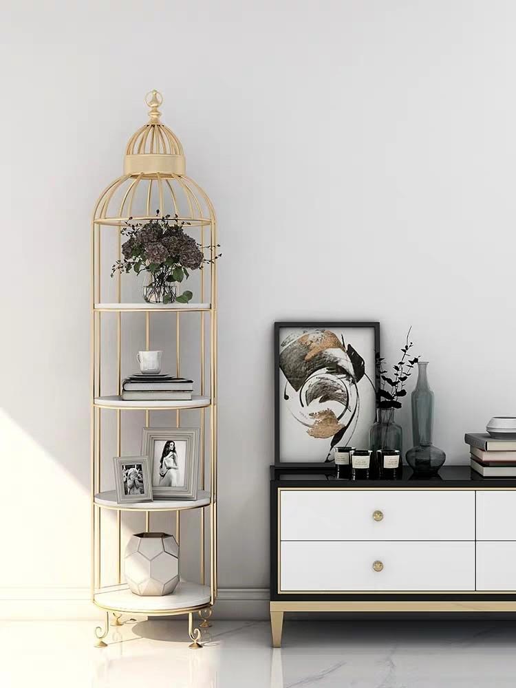 [Instock] Exquisite Bird Cage Display Shelf with Marble Print Slat ...