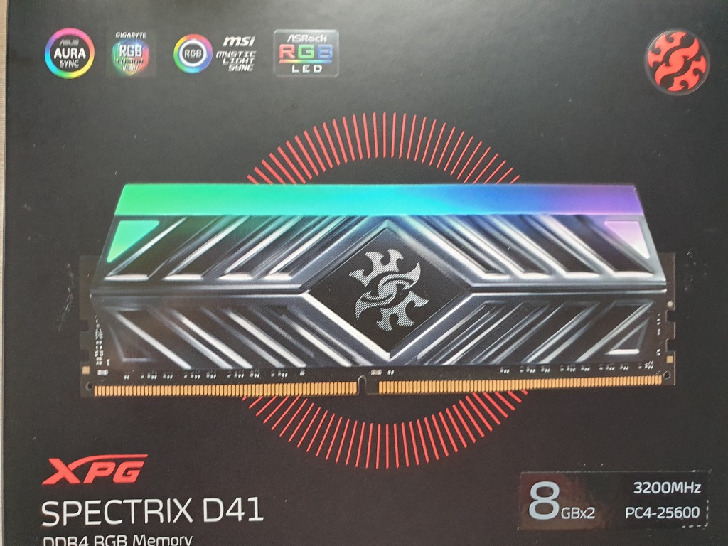 XPG Spectrix D41 DDR4 3200 MHz 16GB (8GB x 2) RAM Stick PC4-25600 ...