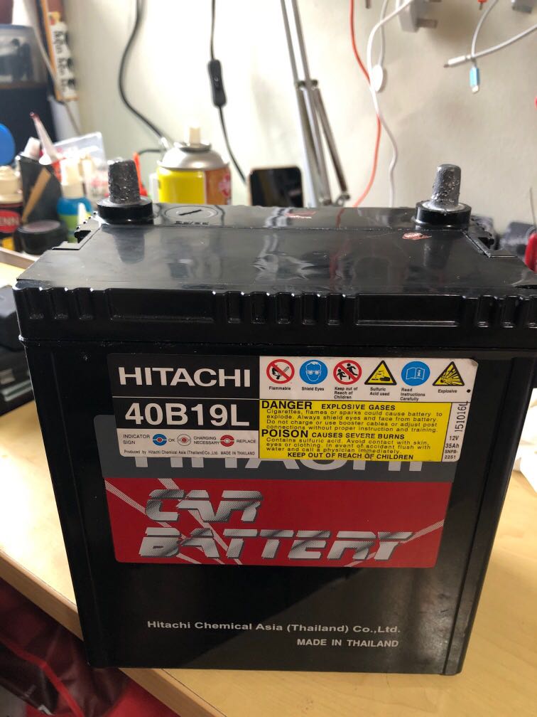 12V 35Ah lead acid battery- Hitachi 40B19L, Car Accessories ...