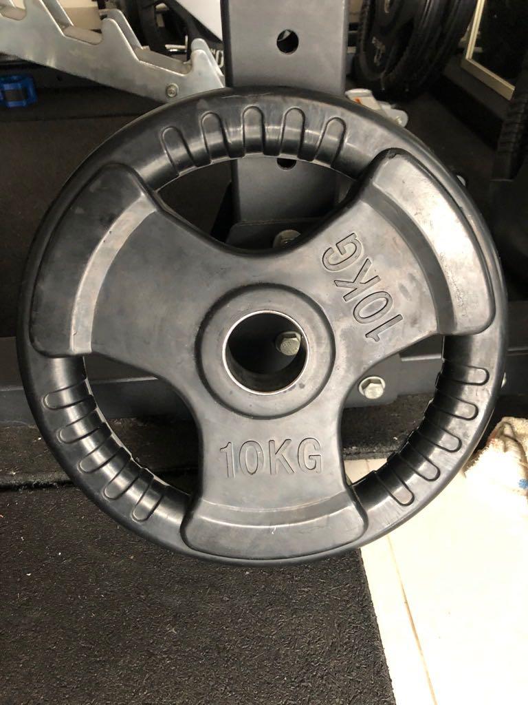 2x 10KG Olympic Weight Plates, Sports Equipment, Exercise & Fitness ...