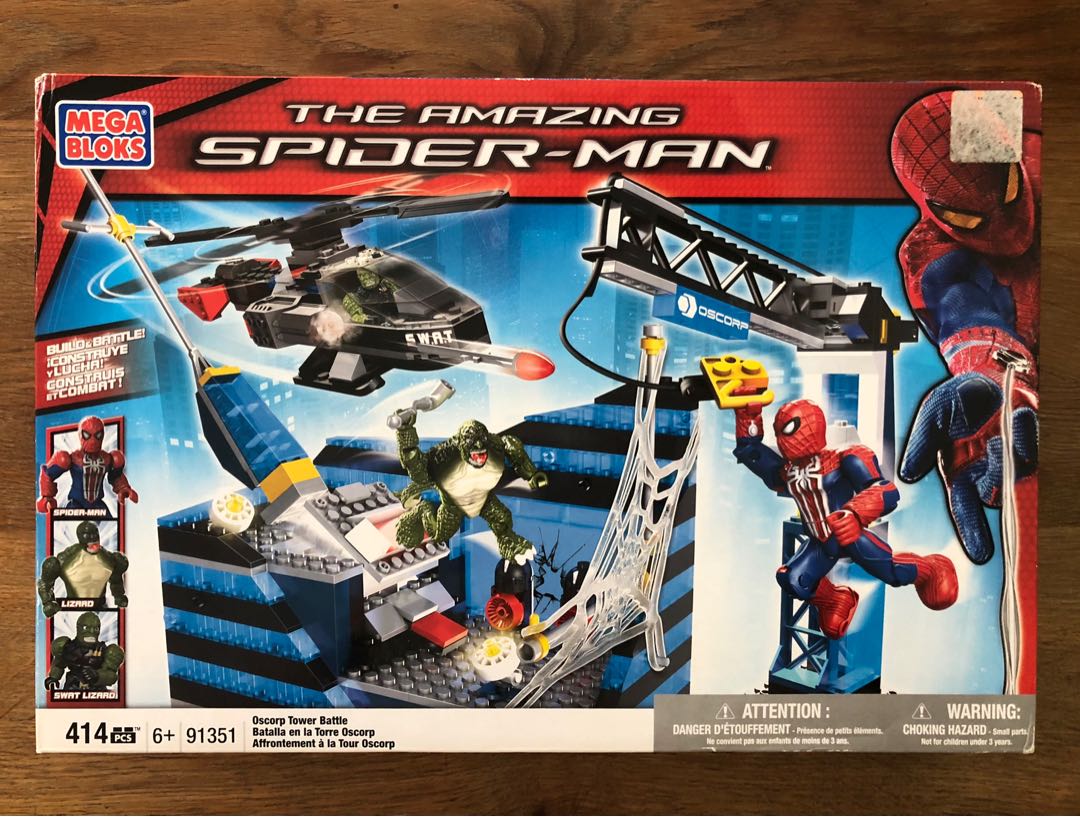 91351 Mega Bloks Marvel Superhero Spider-Man Oscorp Tower Battle Set ...