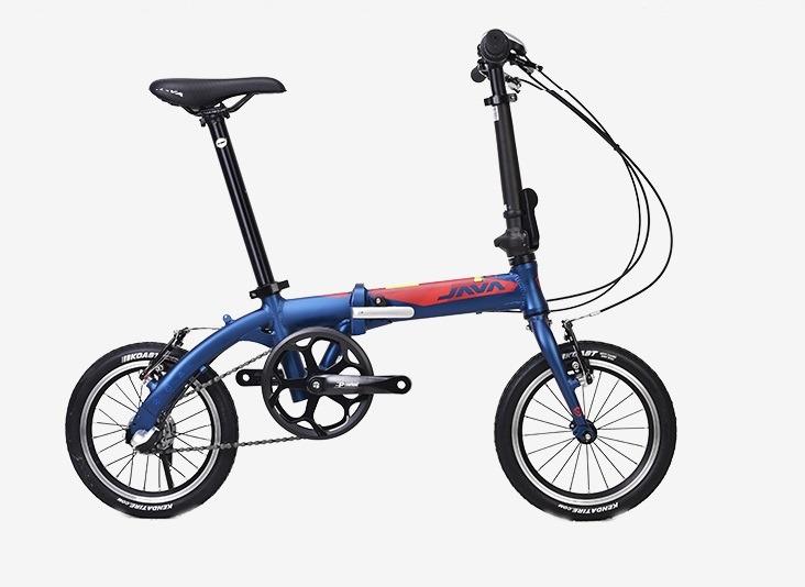 藍色 極慳位!NEW JAVA X3 14" wheel 3 speed Alloy mini Folding bike disc brake 14吋 3速摺車, 運動產品, 單車及配件 ...