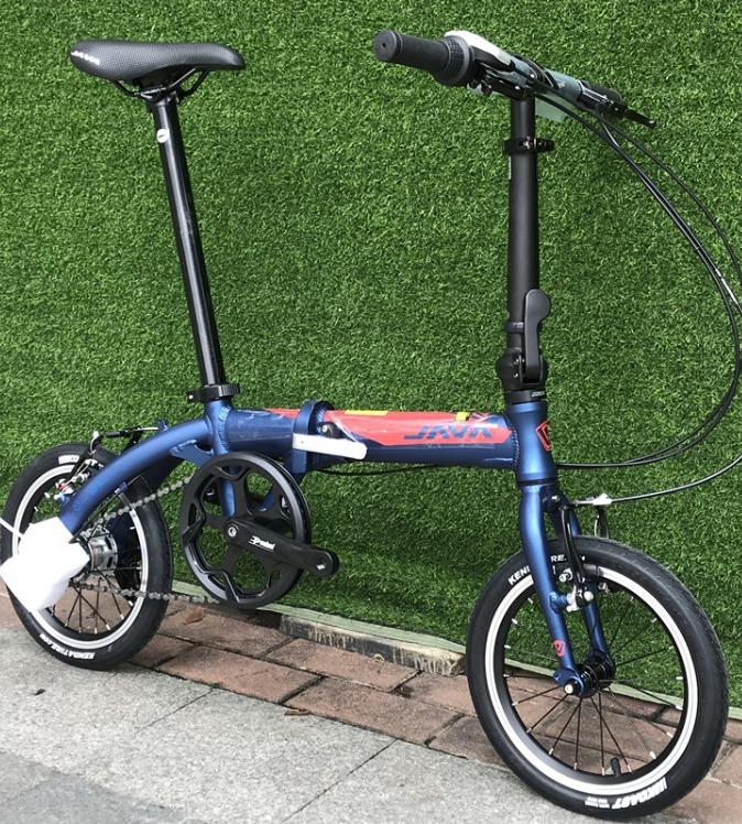 藍色 極慳位!NEW JAVA X3 14" wheel 3 speed Alloy mini Folding bike disc brake 14吋 3速摺車, 運動產品, 單車及配件 ...