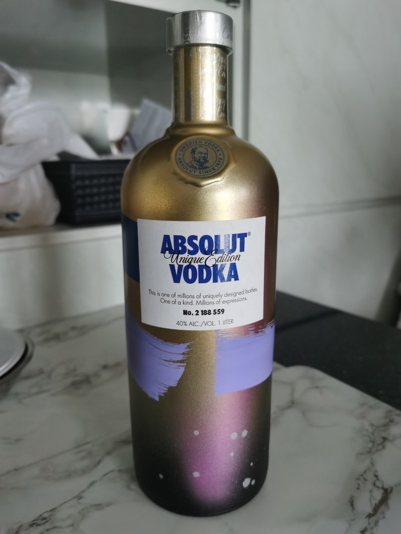 Absolut Vodka 1L unique edition, Food & Drinks, Beverages on Carousell