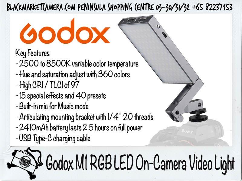 [BMC] Godox M1 RGB / WL4B Magnetic Waterproof LED Portable On-Camera Video Light Built-in ...