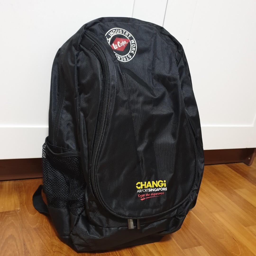 Changi Airport Lee Cooper Black Backpack / Back Pack, Men's Fashion ...