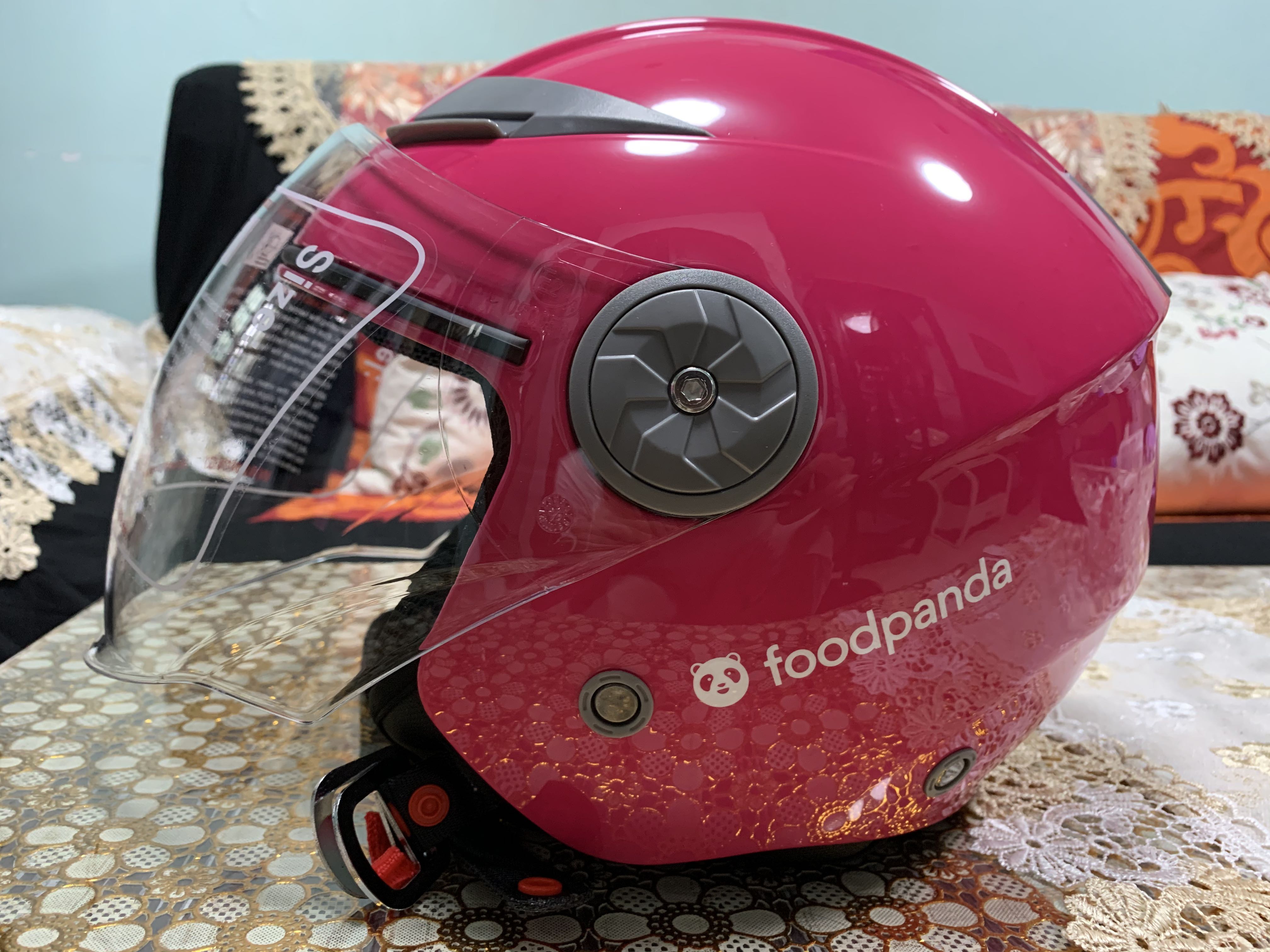 Foodpanda limited edition helmet, Motorcycles, Motorcycle Accessories ...