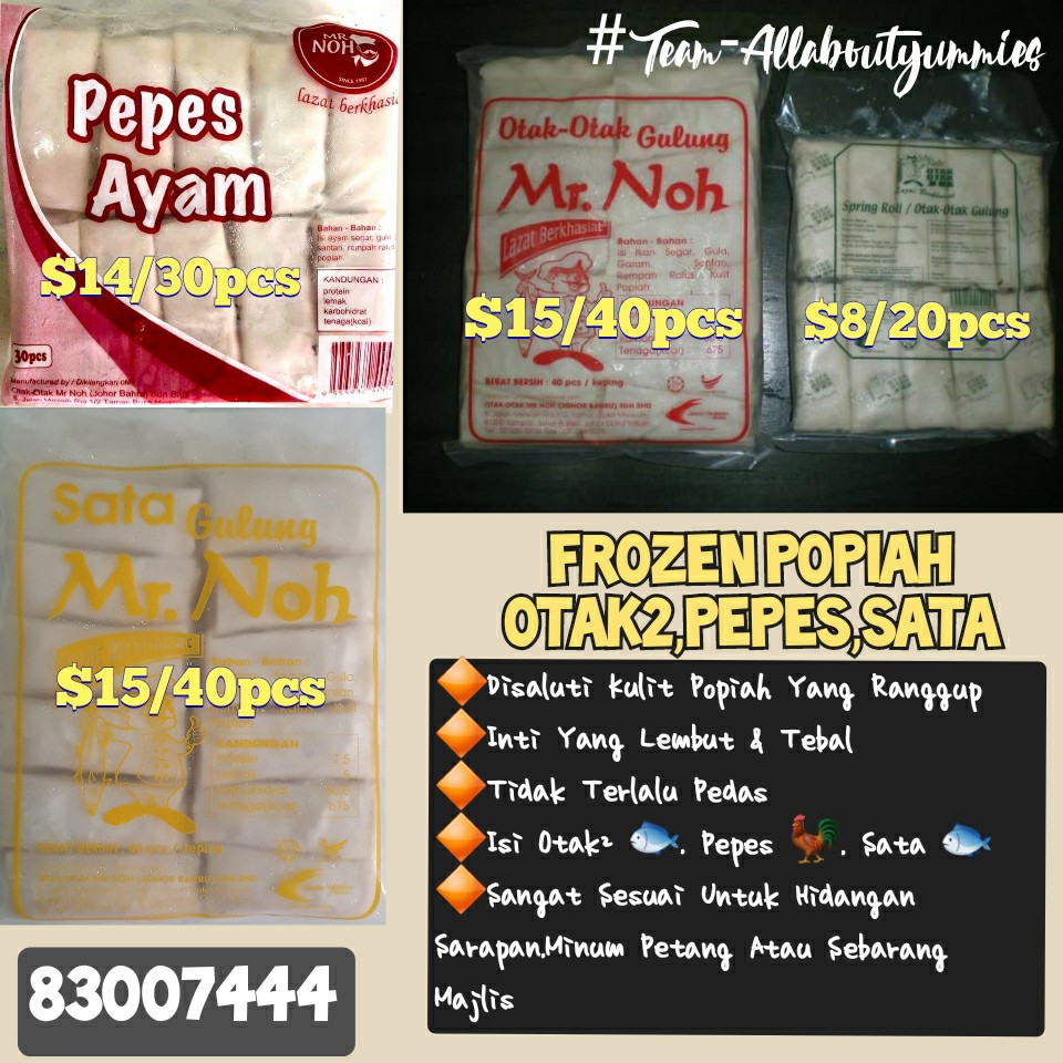 Frozen Popiah Otak2,Pepes,Sata, Food & Drinks, Packaged Snacks on Carousell