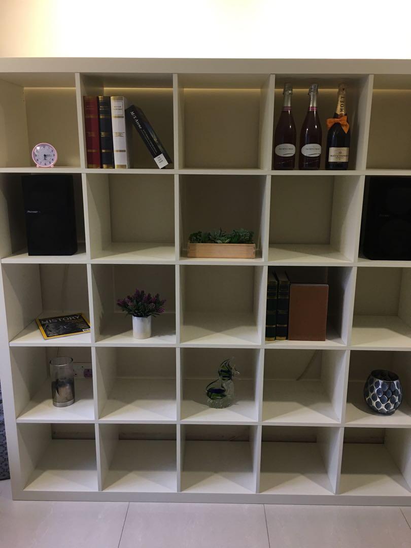 IKEA Kallax 5x5 book display shelf cabinet white, Furniture & Home ...