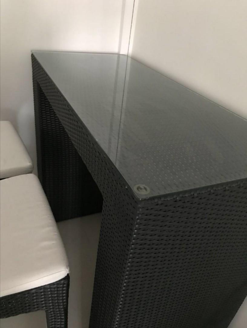 Outdoor barang barang bar table with 2 chairs, Furniture & Home Living ...