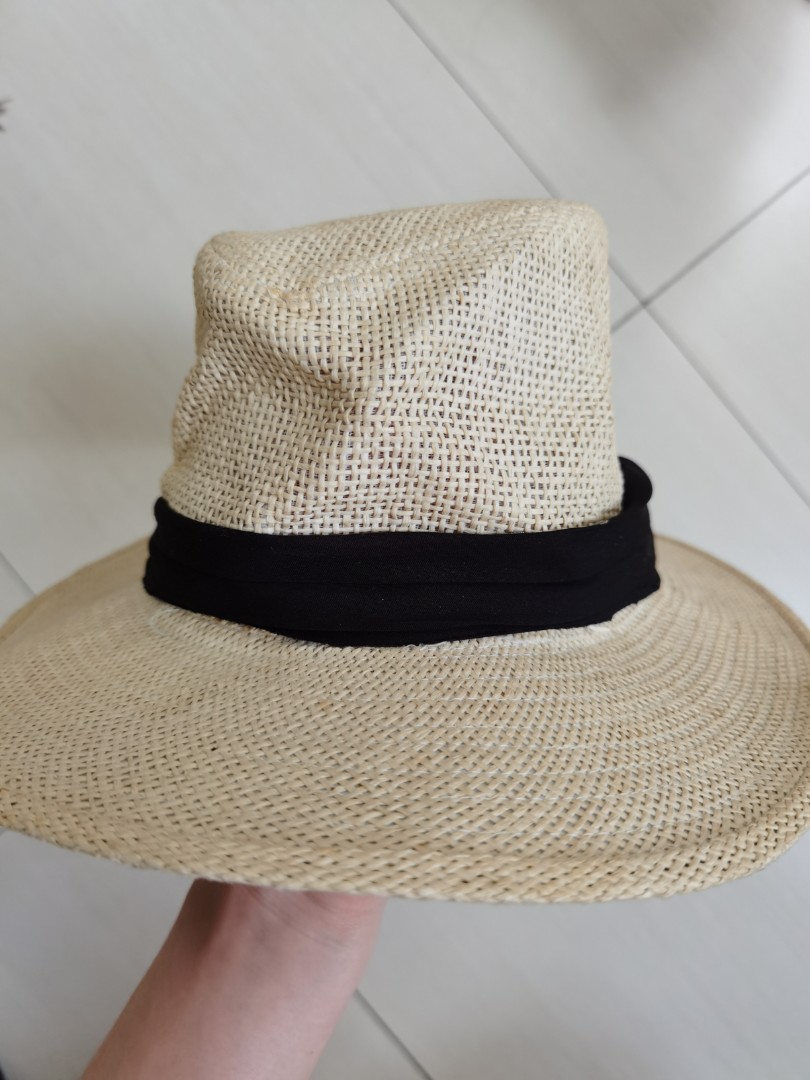Panama hat with black ribbon, Women's Fashion, Watches & Accessories ...