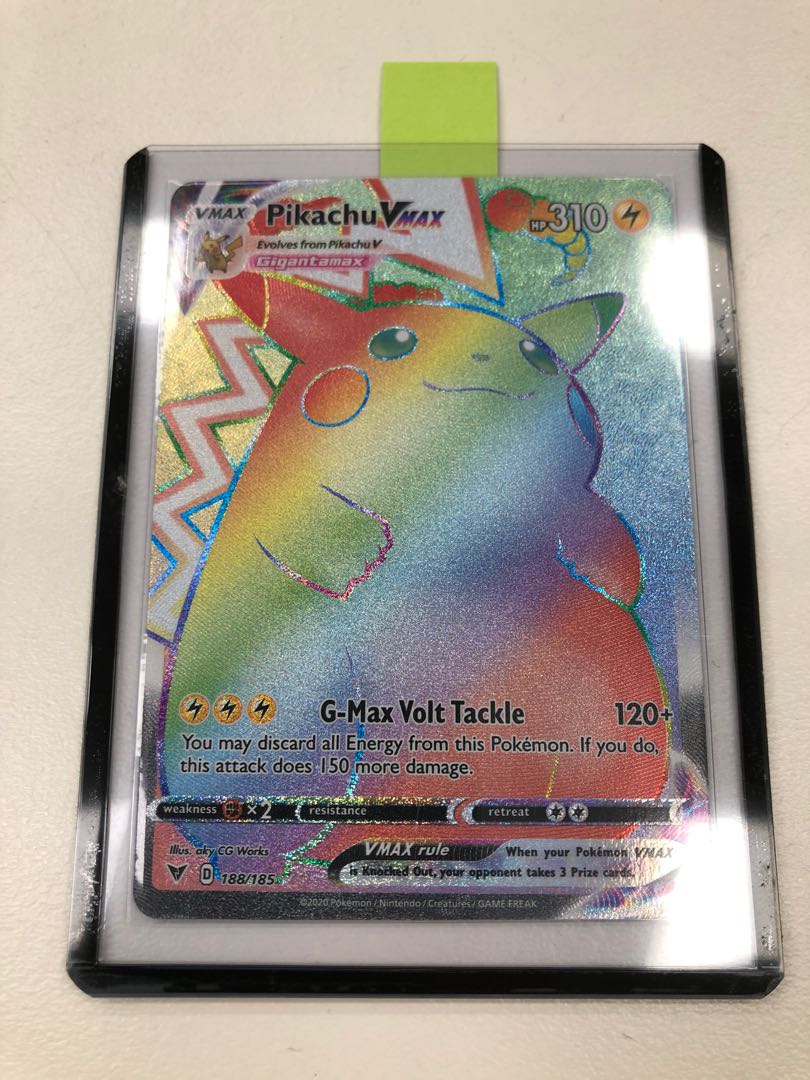 Pikachu Vmax Rainbow Secret Rare, Hobbies & Toys, Toys & Games on Carousell