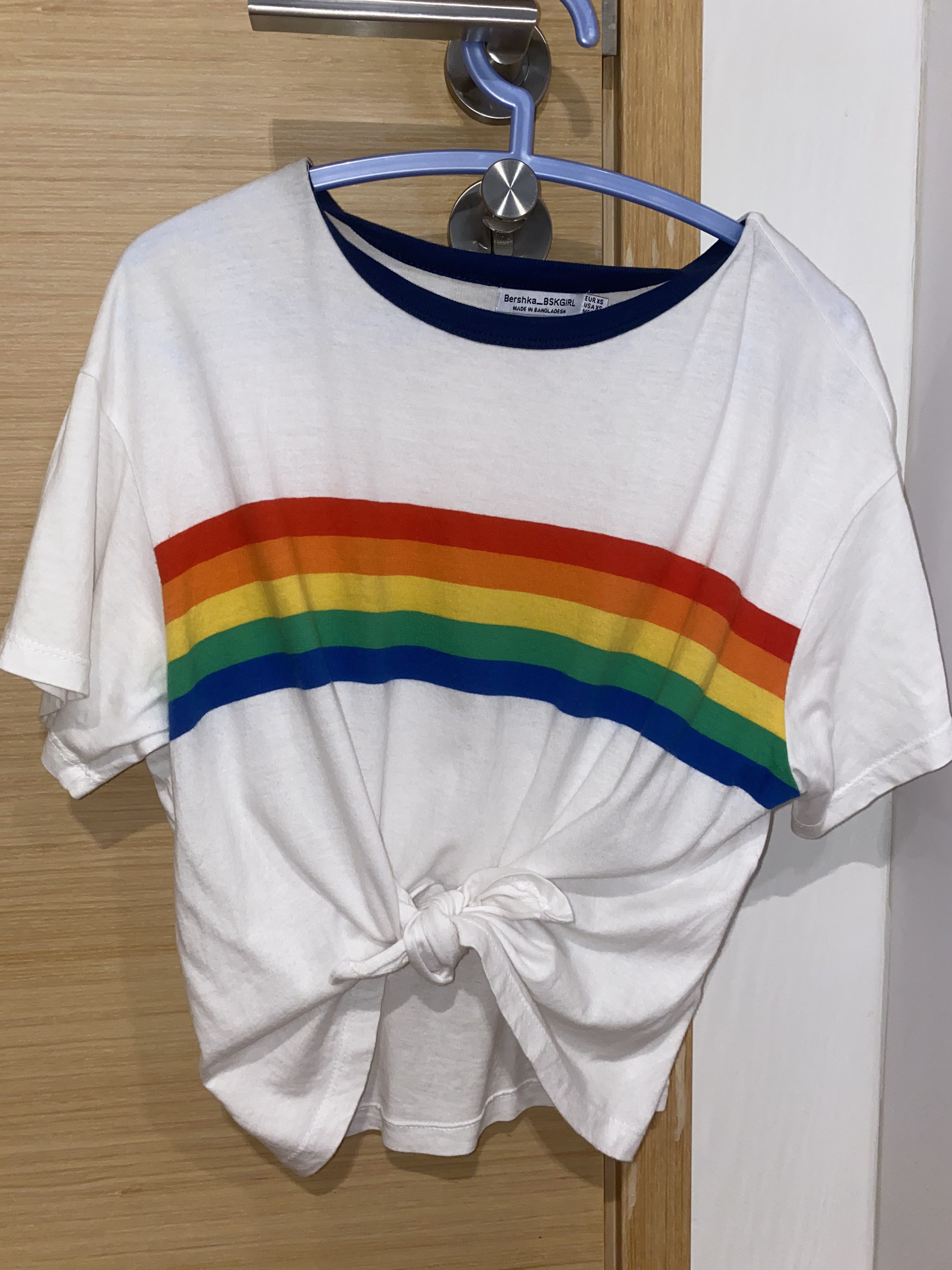 rainbow crop top, Women's Fashion, Tops, Sleeveless on Carousell