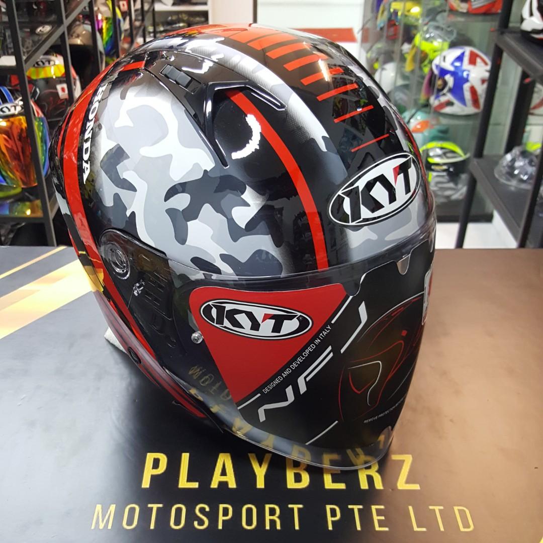 *RARE HRC CAMO BLACK RED KYT NFJ HELMET, Motorcycles, Motorcycle ...