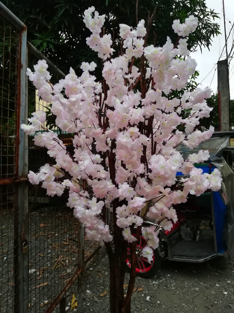 Sakura Tree Artificial Cherry Blossoms Tree Silk Flowers Plastic Stems ...