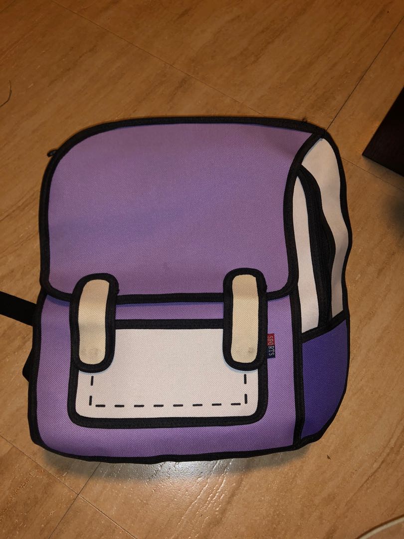 2D aesthetic cartoon purple backpack, Women's Fashion, Bags & Wallets ...