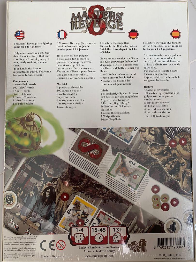 8 Eight Masters Revenge board game martial arts fighting, Toys & Games ...