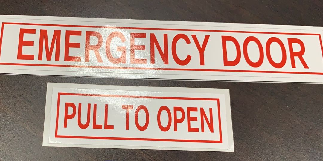 Emergency Door / Pull To Open Stickers for Buses Inspection, Car ...
