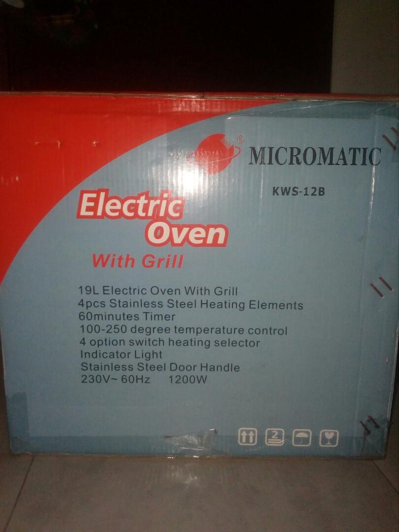Micromatic Electric Oven with Grill, Furniture & Home Living ...