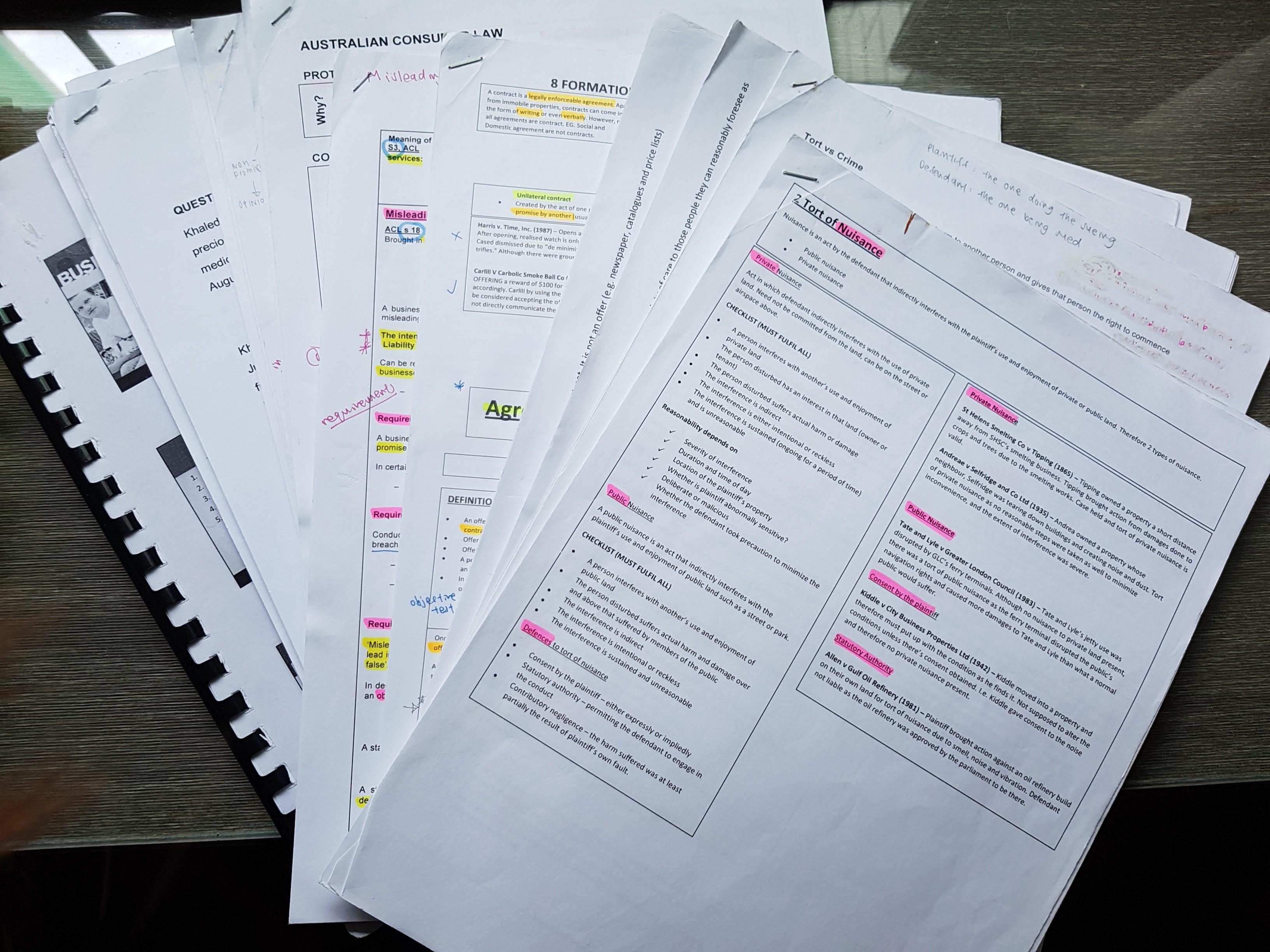 RMIT Commercial Law Cheat sheet, Computers & Tech, Office & Business ...