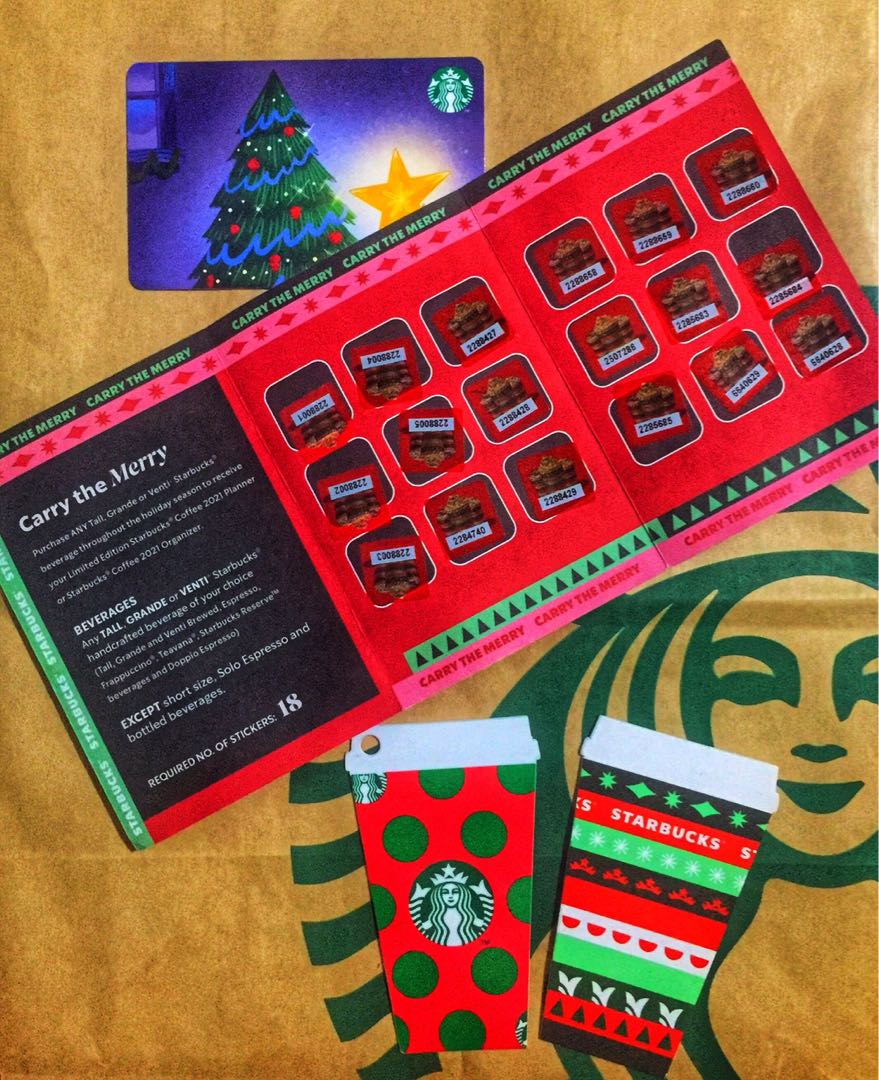Starbucks planner 2021 card complete stickers, Hobbies & Toys ...