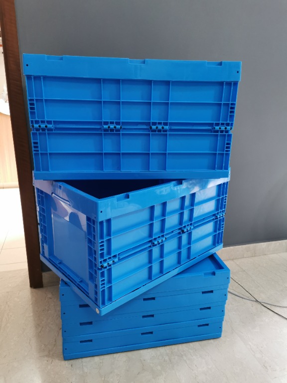 Toyogo Collapsible Box like new mint x 6 pcs blue !!, Furniture & Home ...