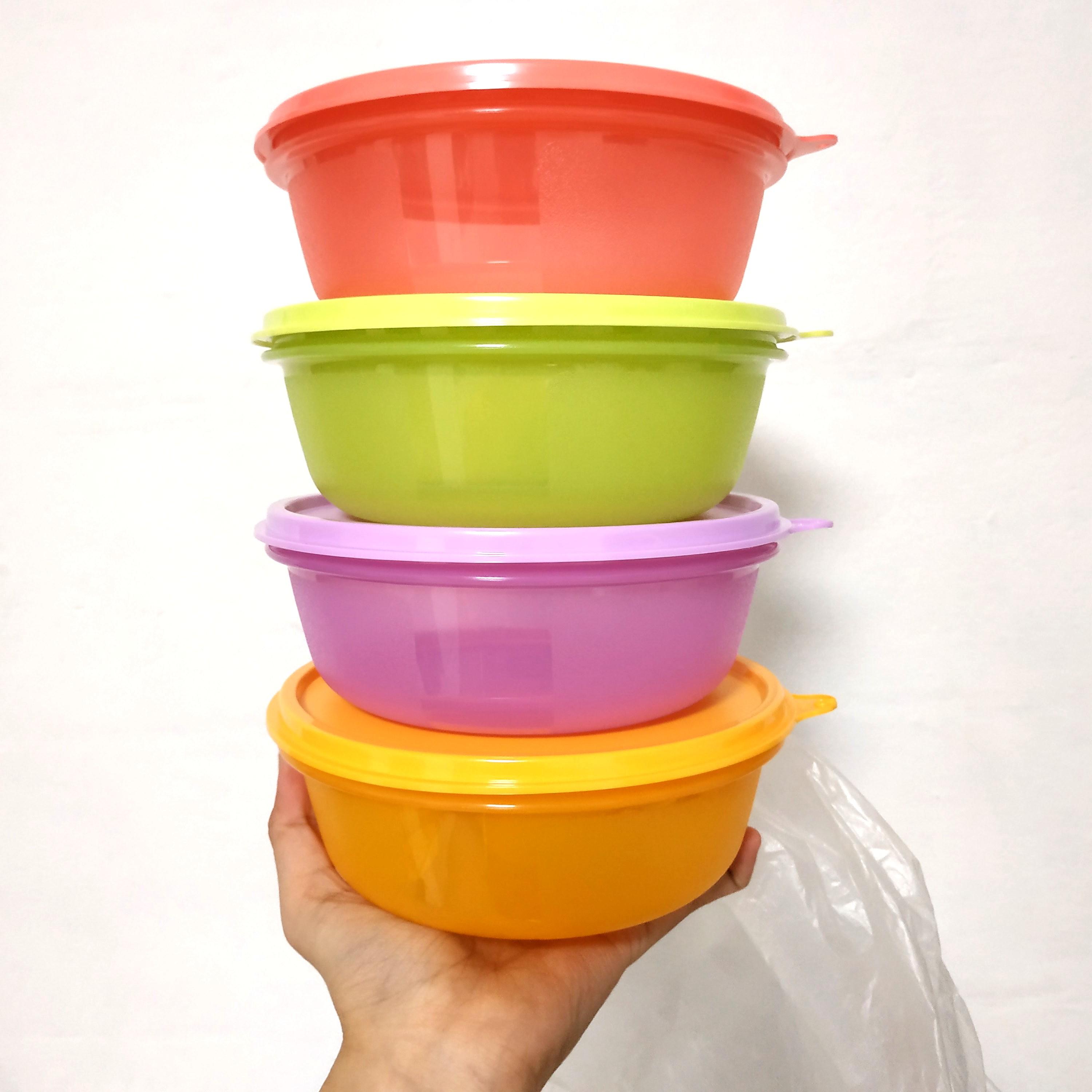 Tupperware 600 ml Modular Bowl Round Containers Set of 4, Furniture ...