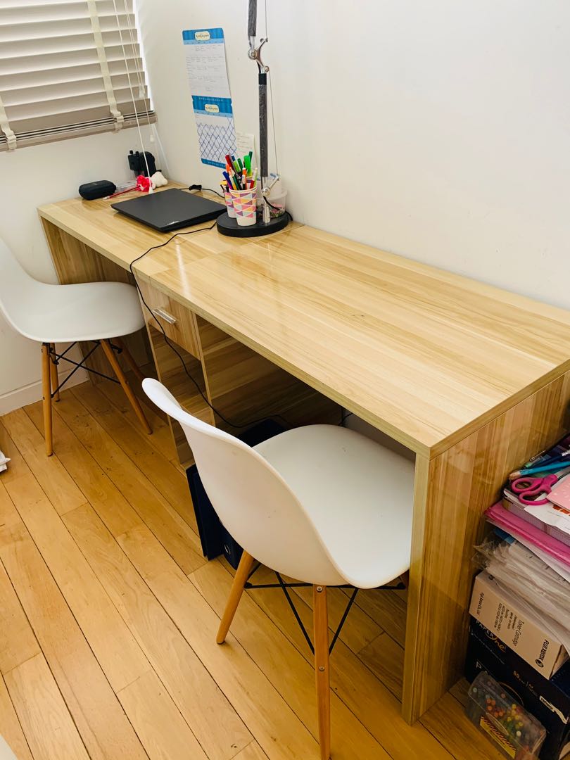 Double study table, Furniture & Home Living, Furniture, Tables & Sets ...