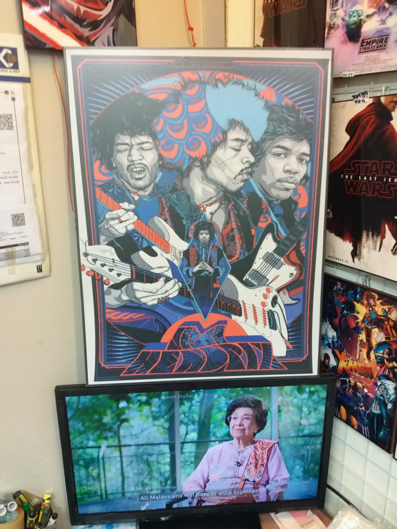 FRAME SAIZ A2 JIMI HENDRIX, Furniture & Home Living, Home Decor, Frames & Pictures on Carousell