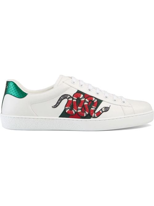 Gucci Ace Snake Embroidered leather, Men's Fashion, Footwear, Dress ...