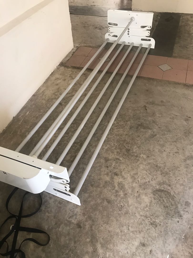 HDB ceiling mount clothes rack, Furniture & Home Living, Bathroom ...