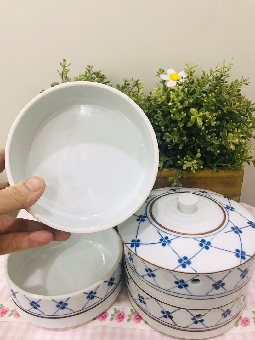 Japanese porcelain 4 level bowl with lid, Furniture & Home Living ...