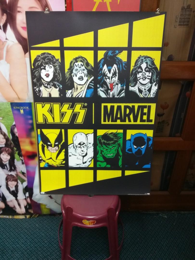 Kiss band marvel design comics poster, Furniture & Home Living, Home ...