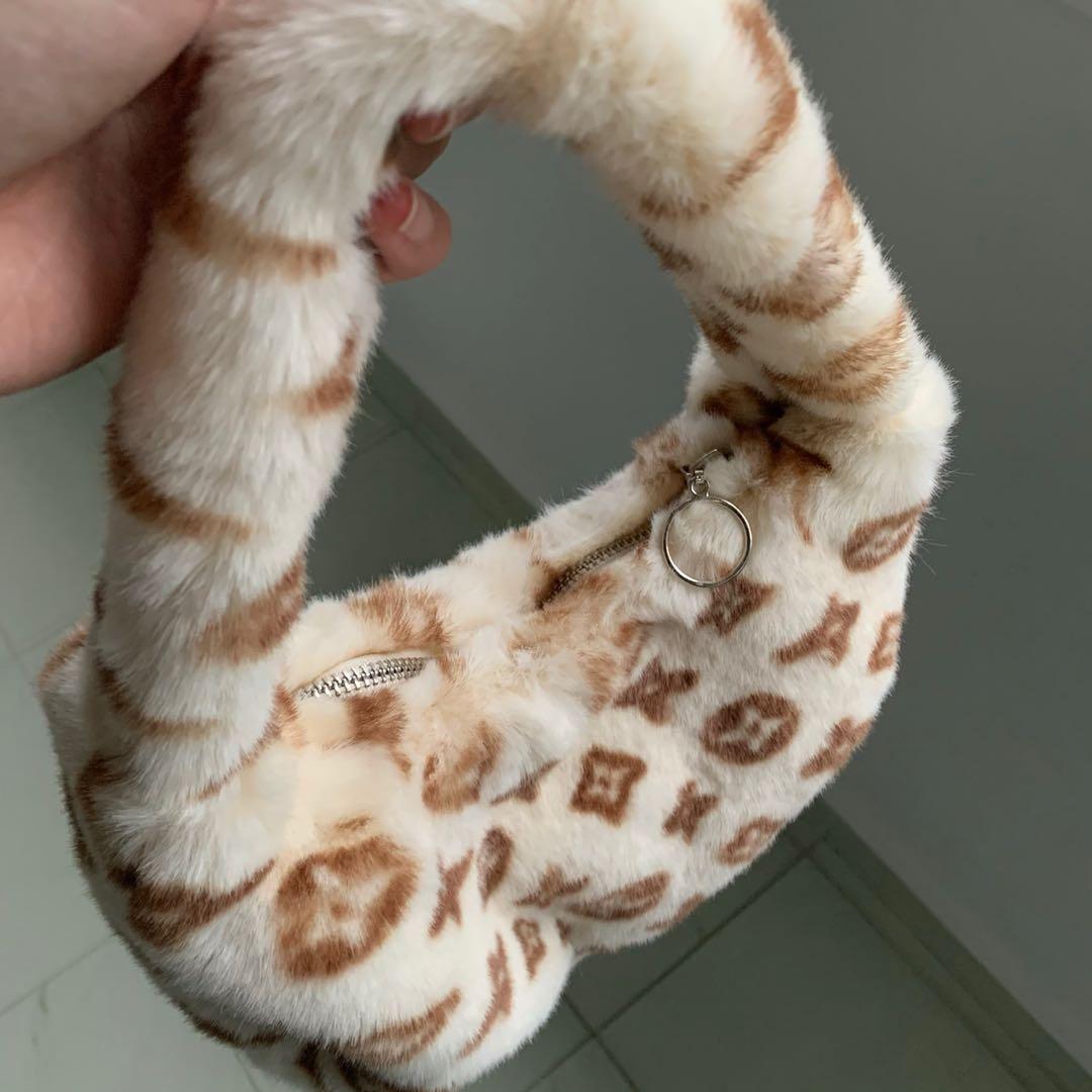 LV furry baguette bag, Women's Fashion, Bags & Wallets, Shoulder Bags ...